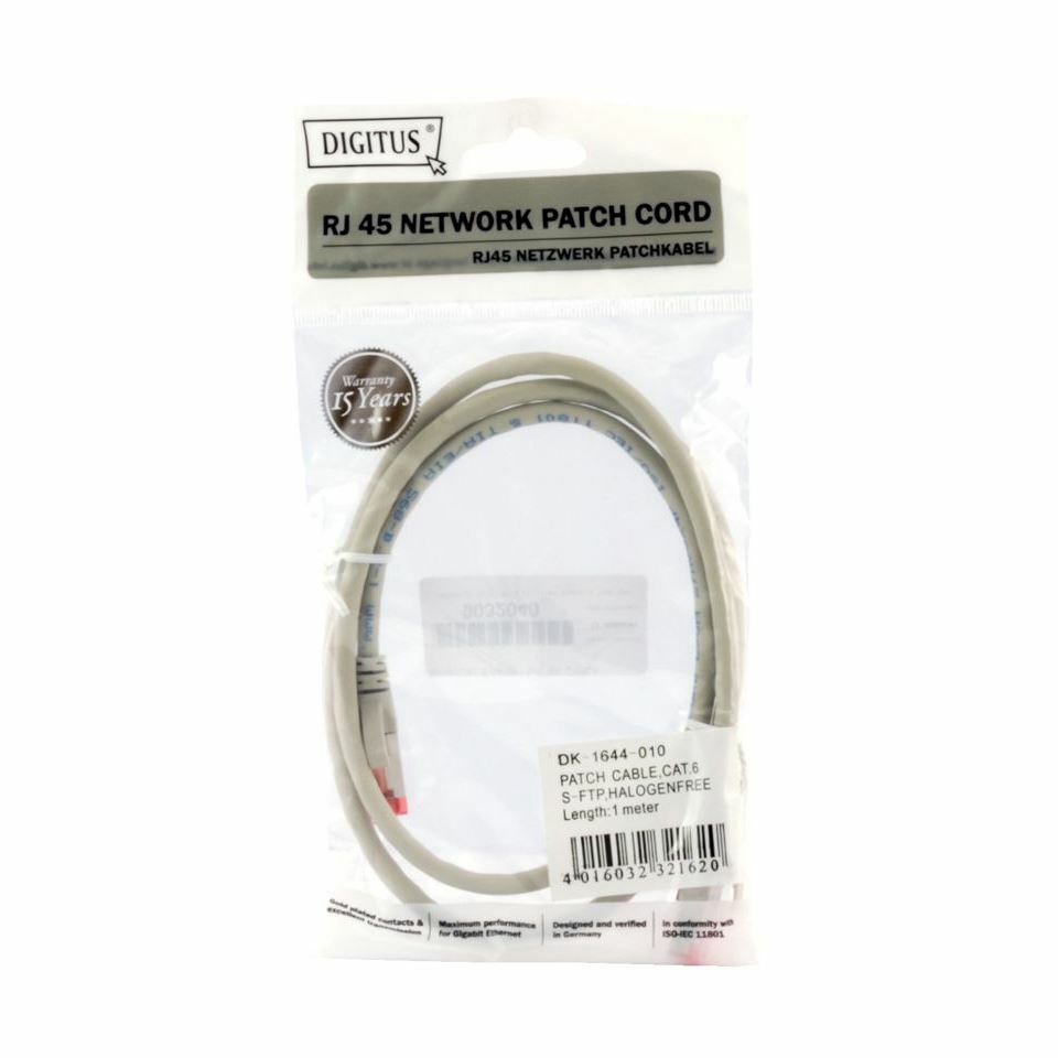Mrežni kabel SFTP CAT.6 patch 1m siv Digitus - TechTrade