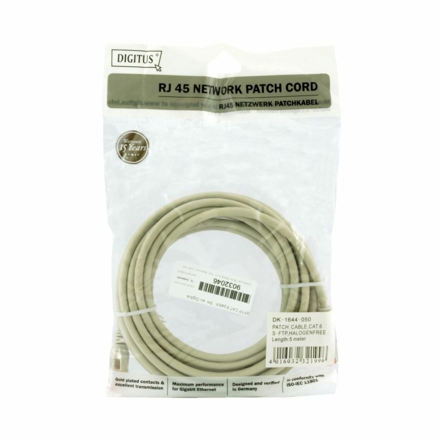 Mrežni kabel SFTP CAT.6 patch 5m siv Digitus - TechTrade