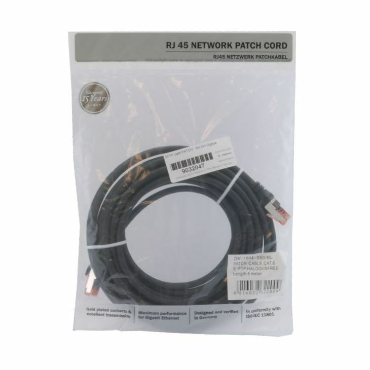Mrežni kabel SFTP CAT.6 patch 5m črn Digitus - TechTrade