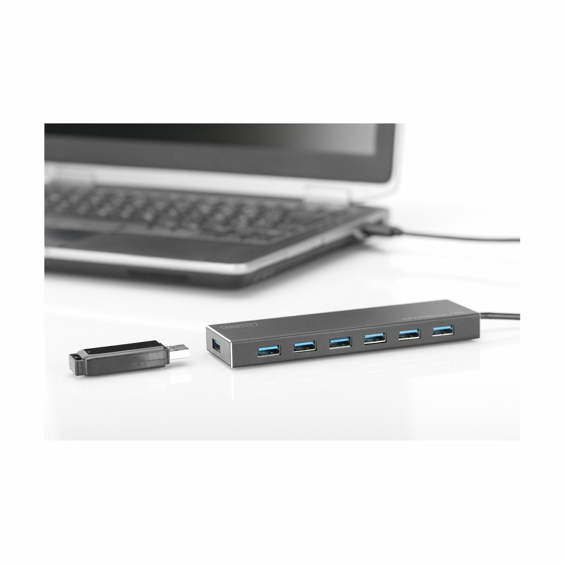Digitus hub USB 3.0 7xA +AC adapter ALU DA-70241-1 - TechTrade