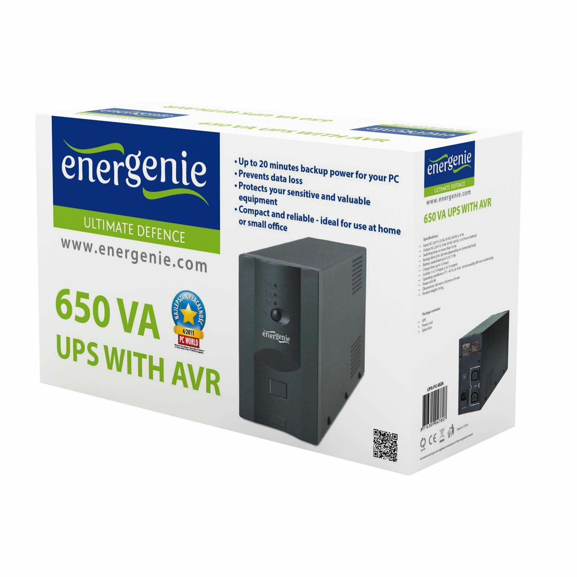 Energenie UPS 650VA UPS-PC-652A - TechTrade