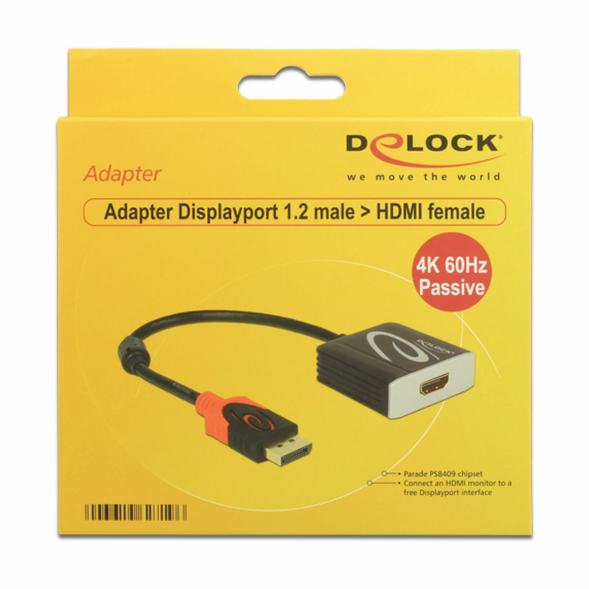 Delock adapter DisplayPort-HDMI 4K 60Hz 20cm 62719 - TechTrade