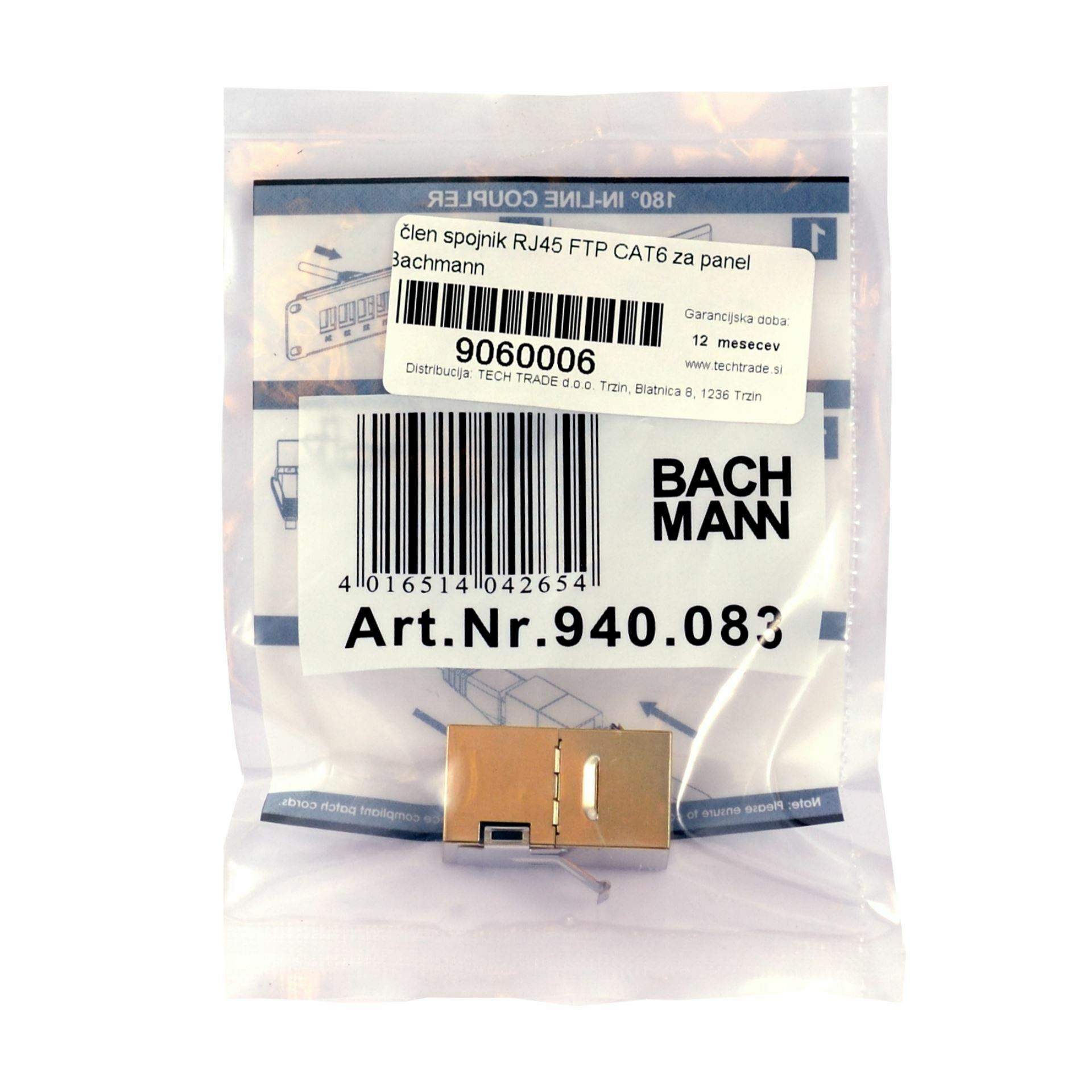 Bachmann I člen spojnik RJ45 FTP CAT6 za panel 940.083 - TechTrade