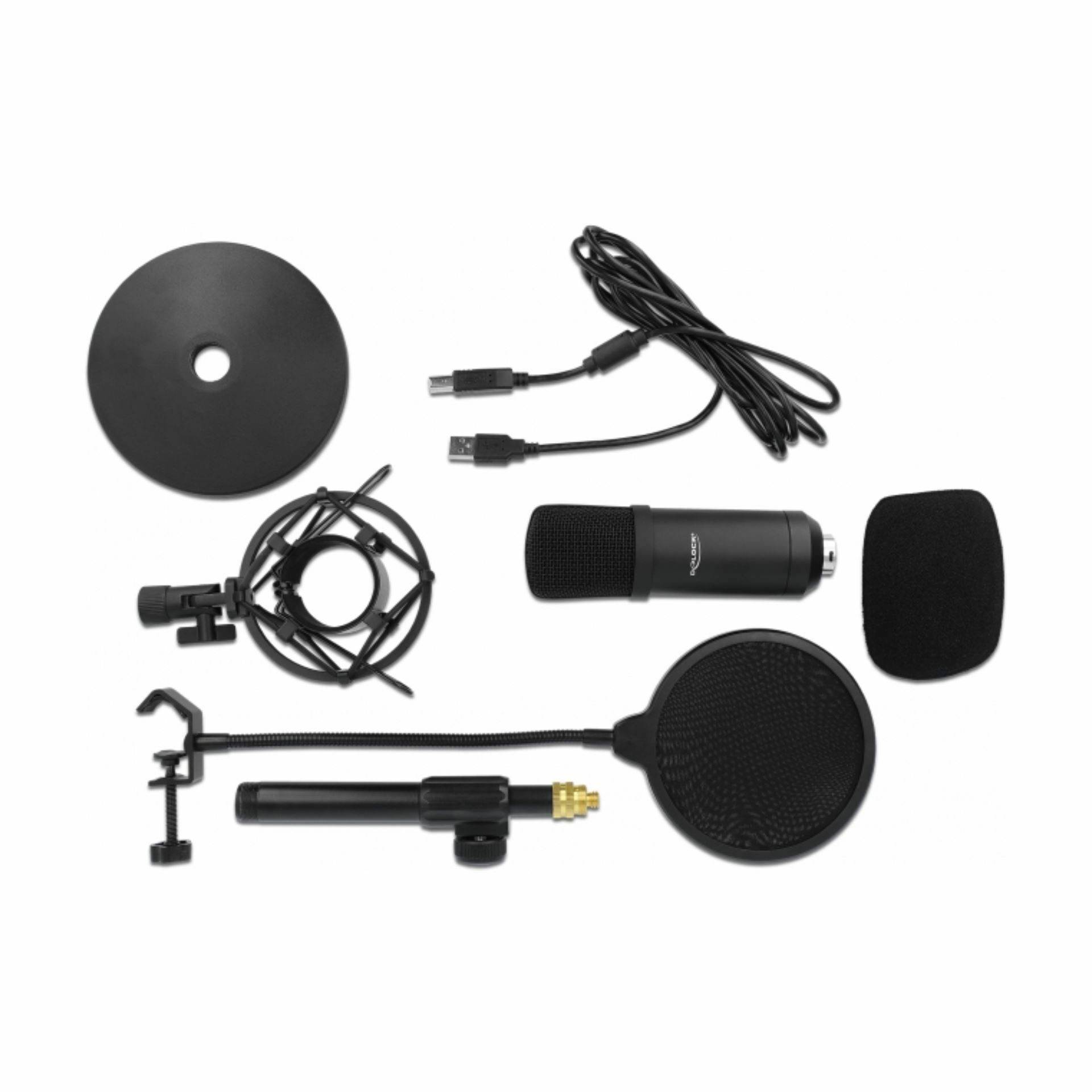 Delock mikrofon kondenzatorski USB set za Podcast in Gaming 66300 ...