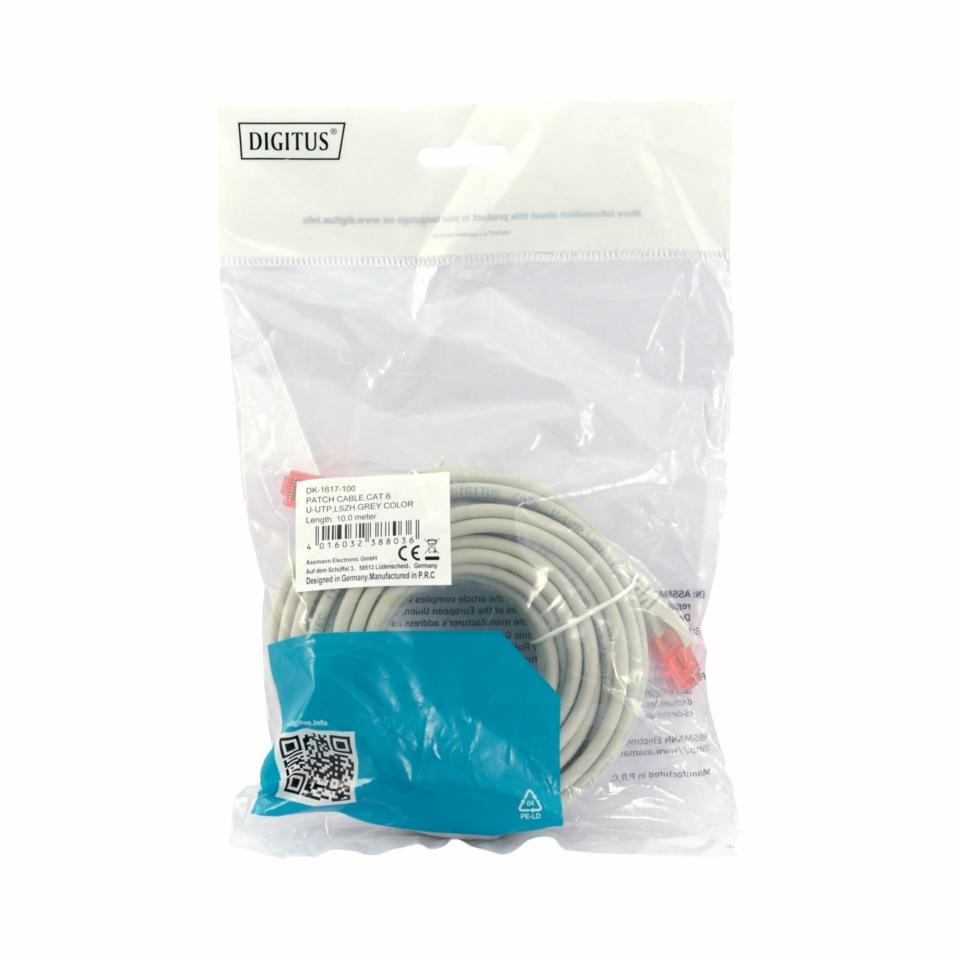 Mrežni kabel UTP CAT.6 patch 10m siv Digitus - TechTrade