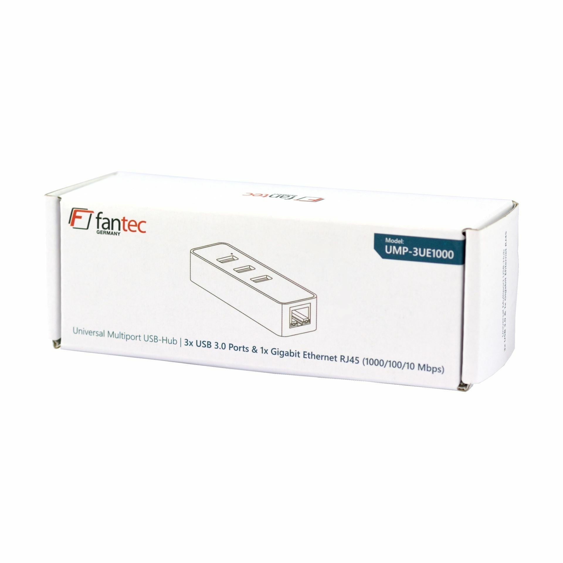 Fantec hub 3x USB + mrežni UTP Giga 1959 - TechTrade
