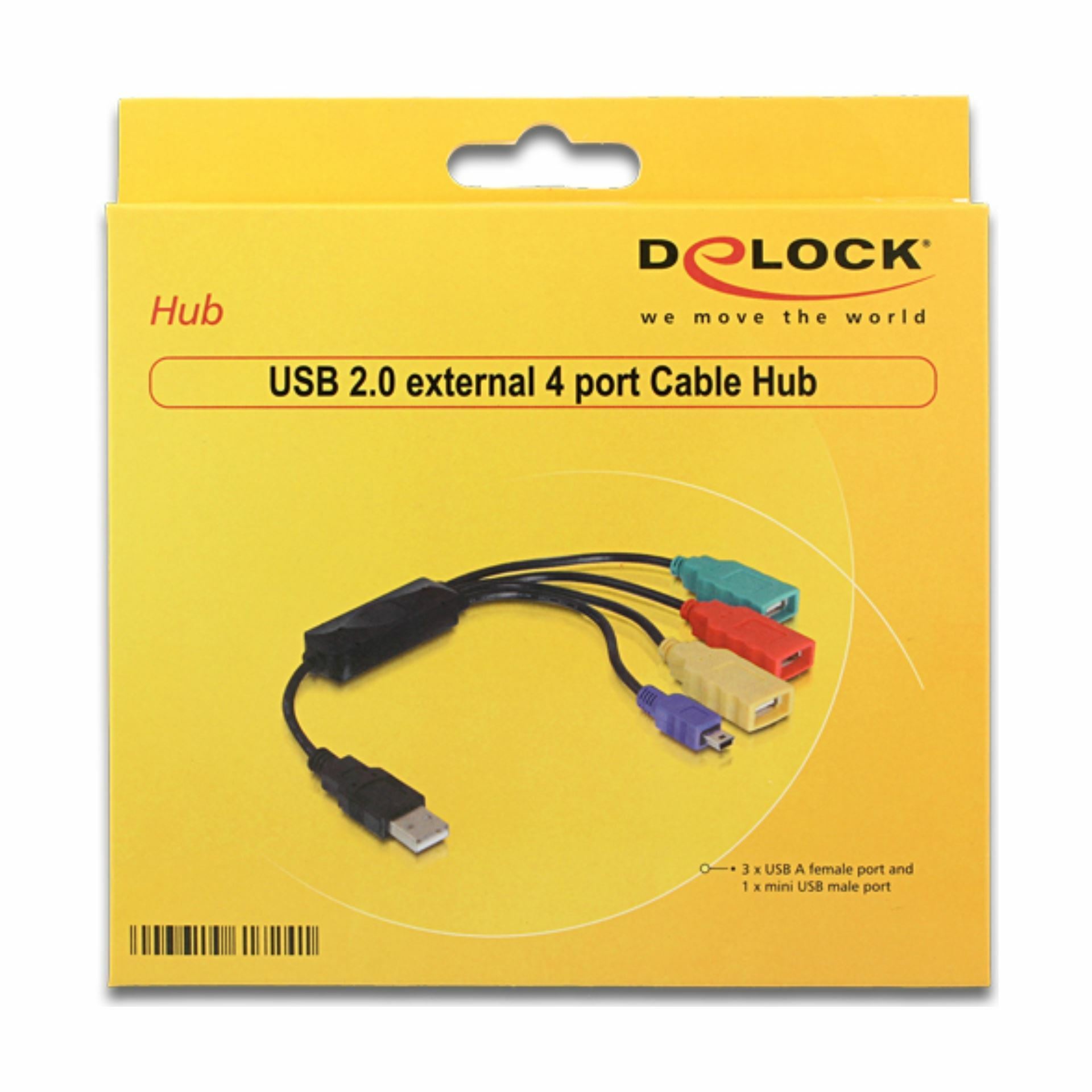 Delock hub USB na kablu 3xA mini USB 61724 - TechTrade