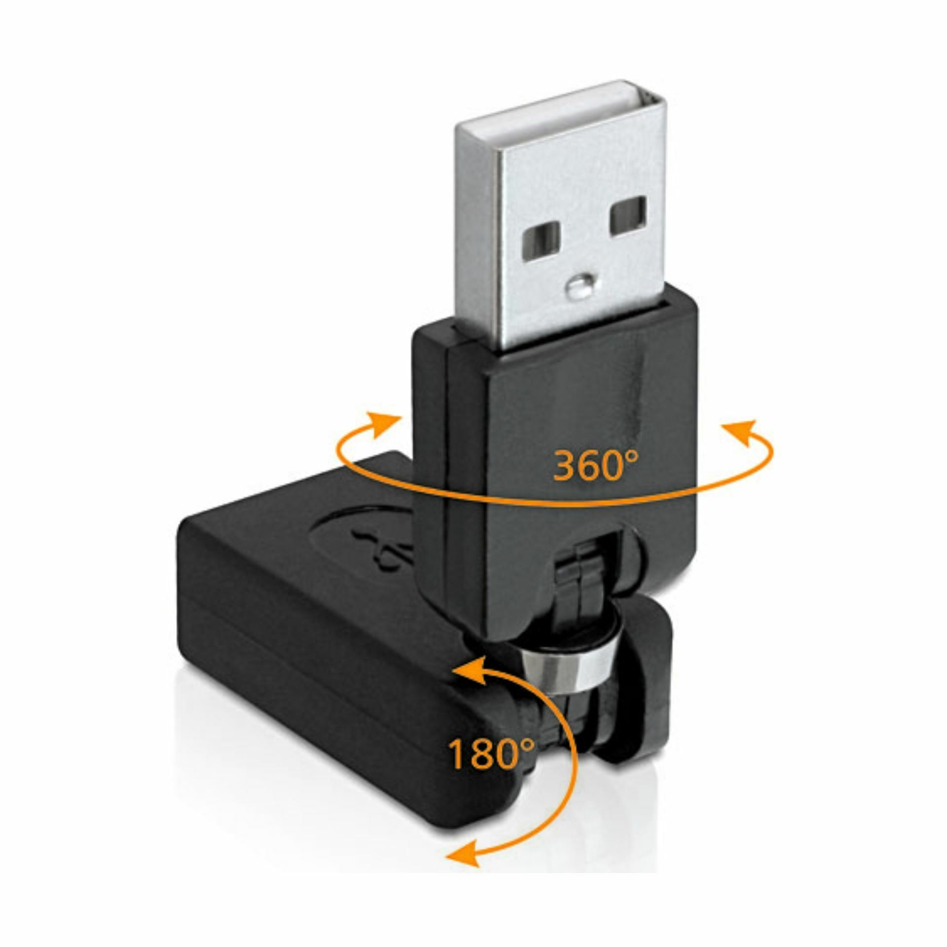Delock adapter USB-A M-USB-A Ž pregibni 180°/360° 65260 - TechTrade