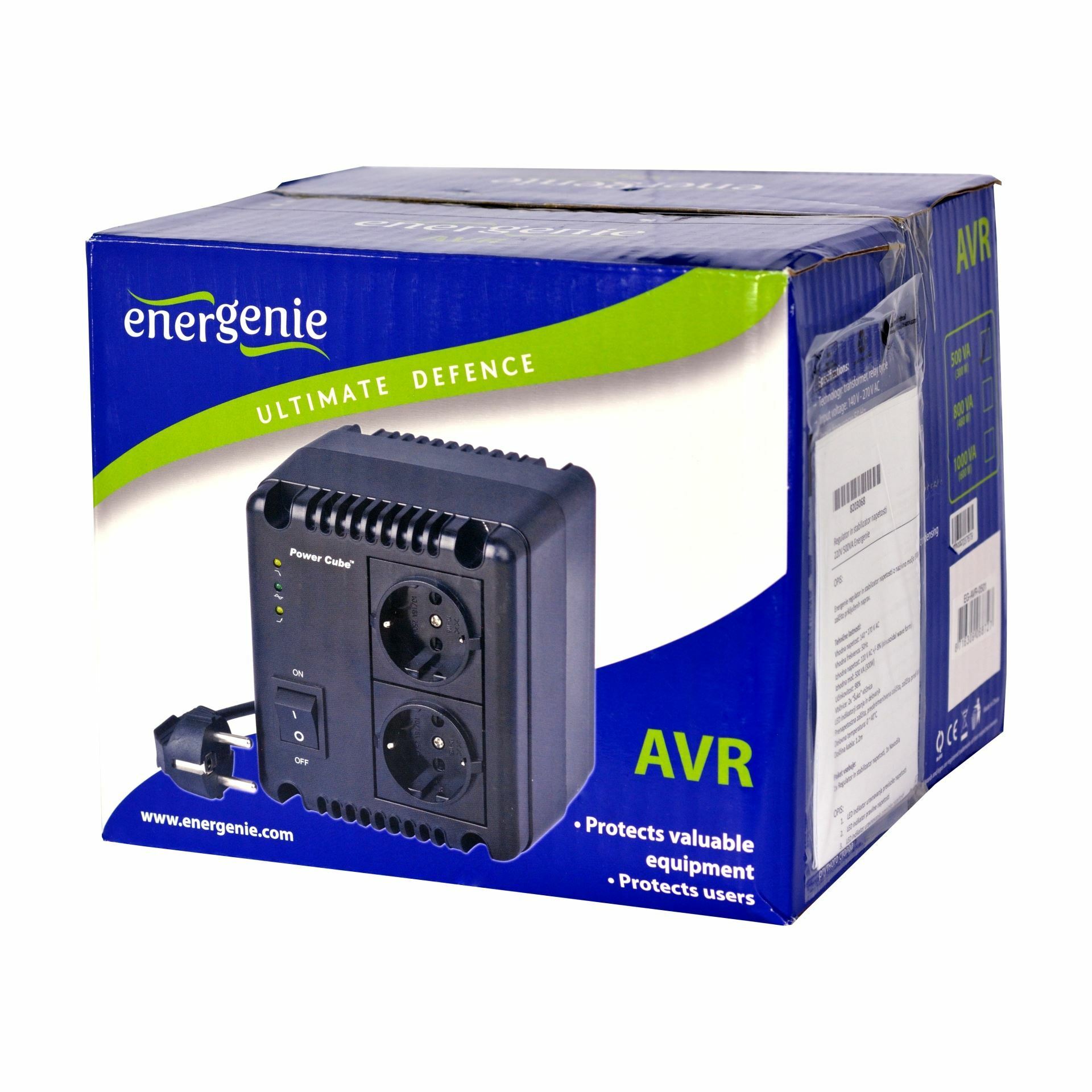 Energenie regulator in stabilizator 220V napetosti 1000VA EG-AVR-1001 - TechTrade
