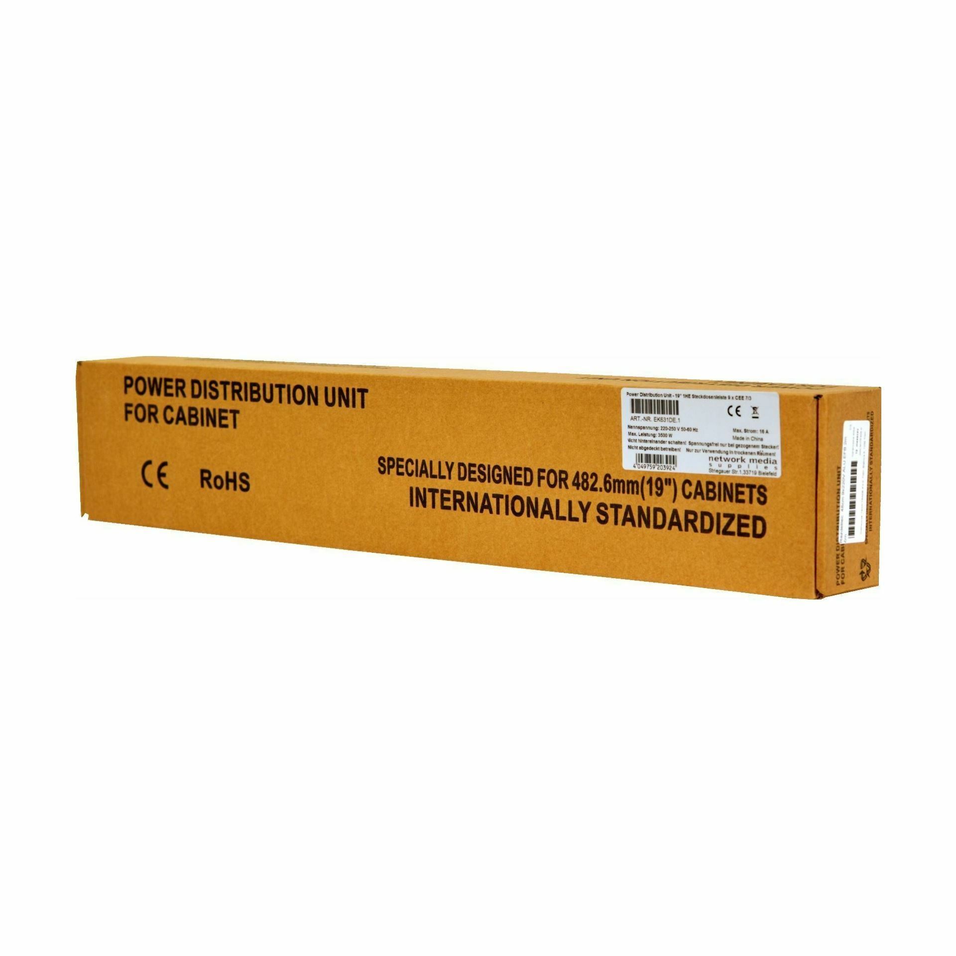 EFB razdelilec rack 9x220V PVC 2m EK622DE.1 - TechTrade