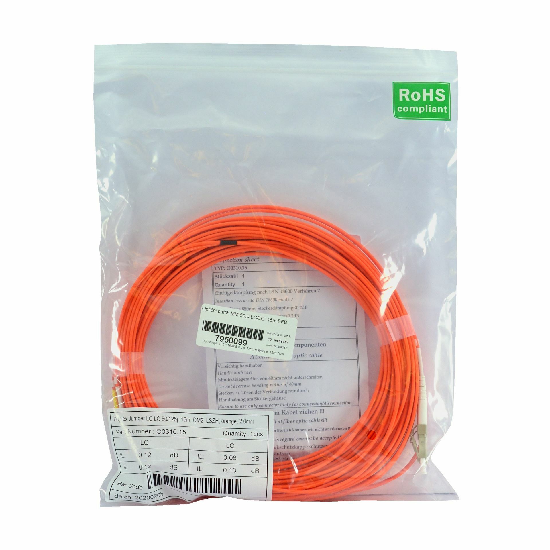 EFB optični patch MM LC/LC 15m - TechTrade