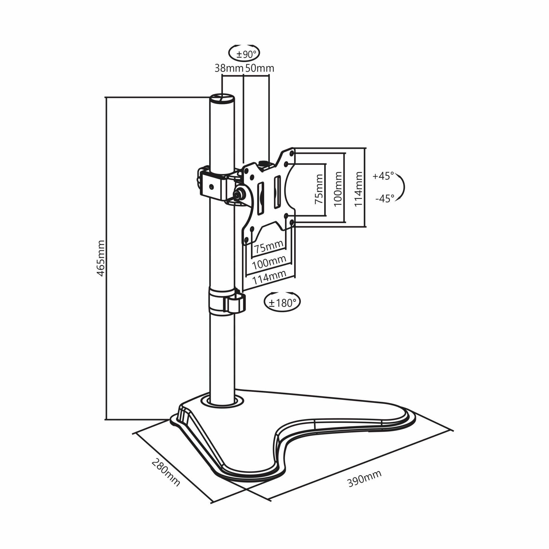 Nosilec za monitor, namizni, 32" LCD-F012 SBOX - TechTrade