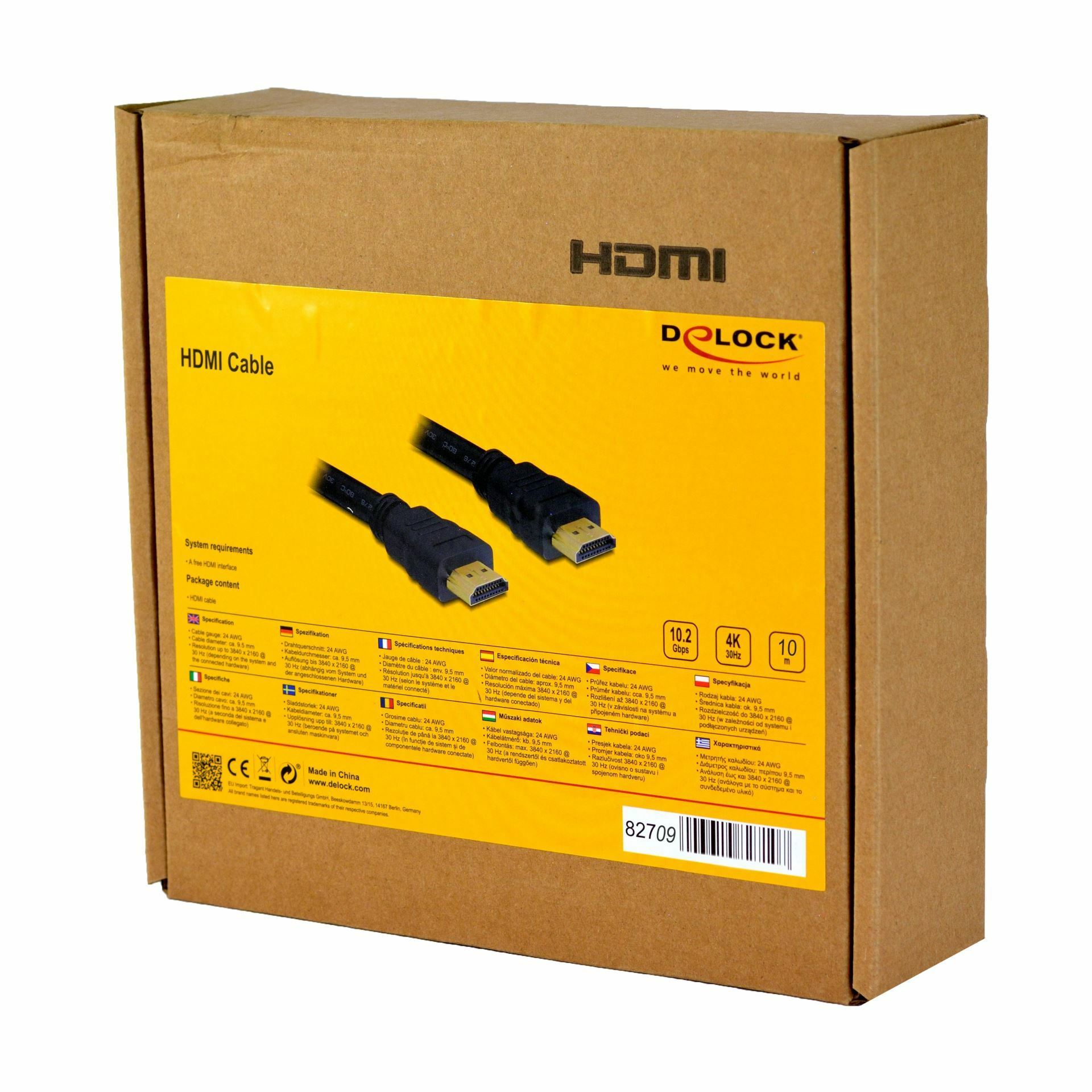 Delock kabel HDMI 4K 10m 82709 - TechTrade