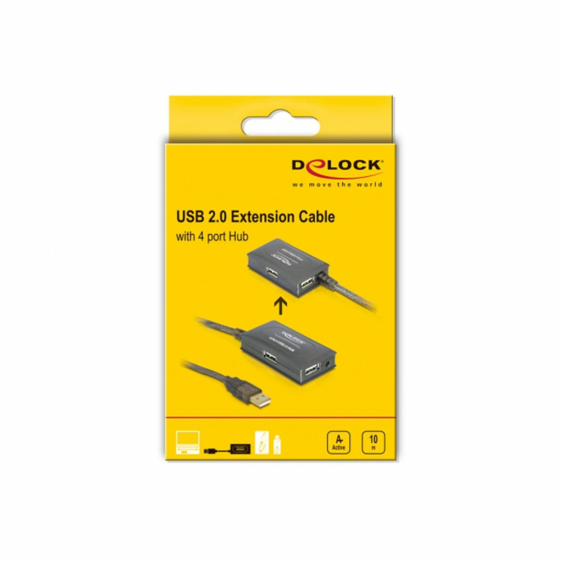 Delock line extender/repeater USB do 10m +hub 82748 - TechTrade