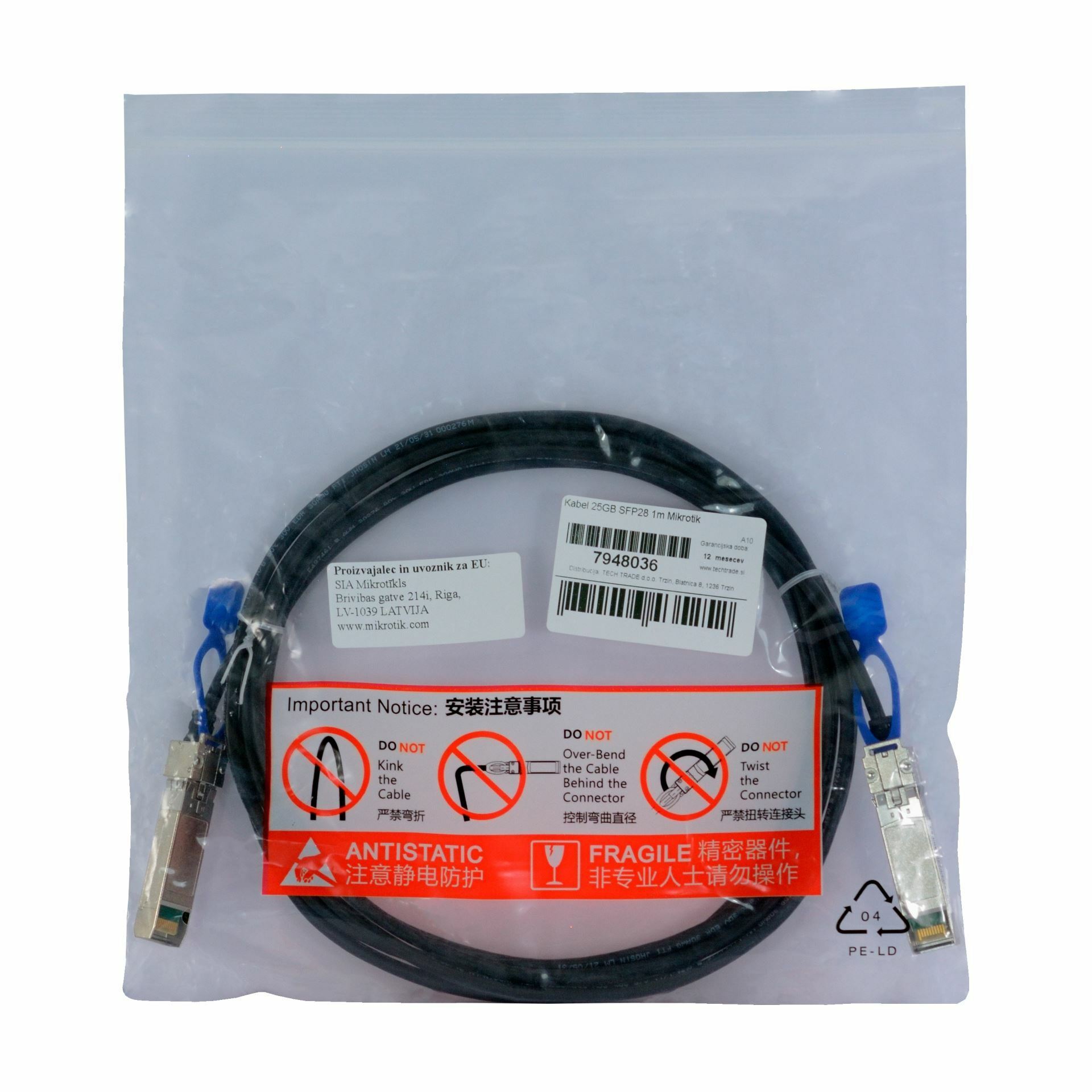 Mikrotik kabel 25GB SFP28 1m XS+DA0001 - TechTrade