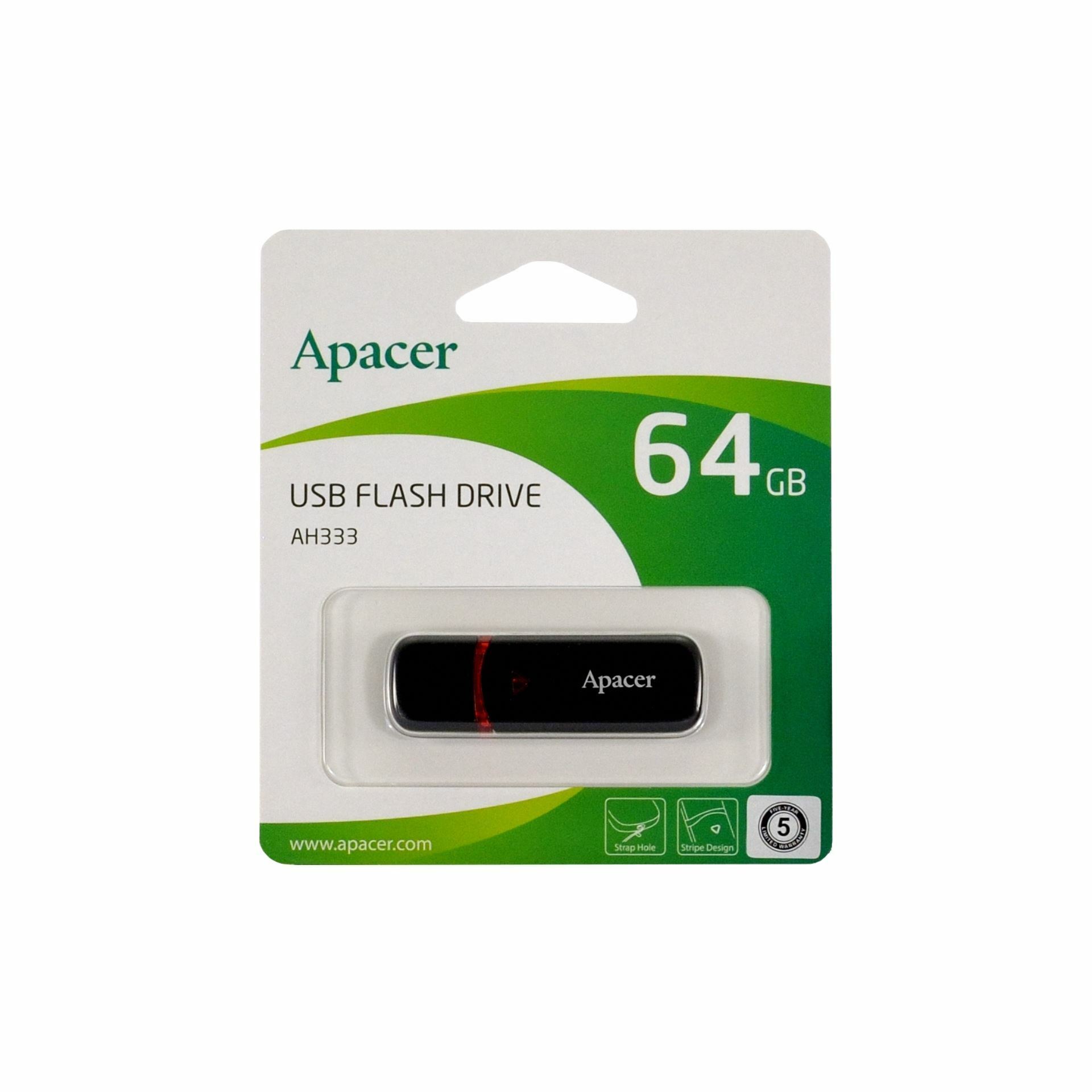 APACER USB ključ 64GB AH333 črn - TechTrade
