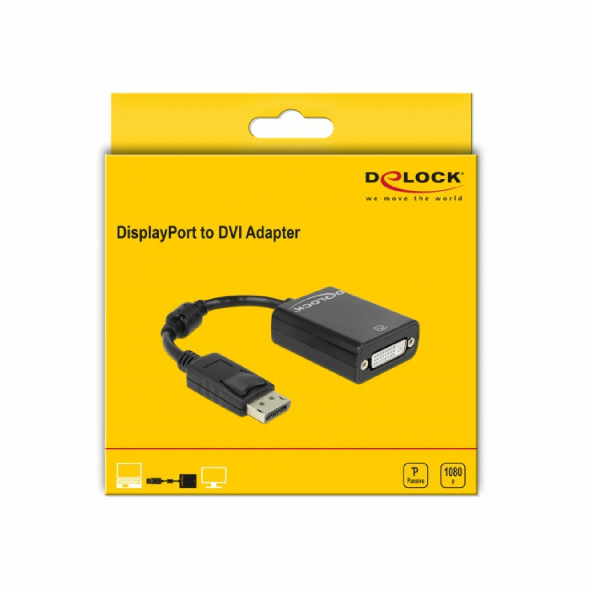 Delock adapter DisplayPort-DVI 12cm 61847 - TechTrade