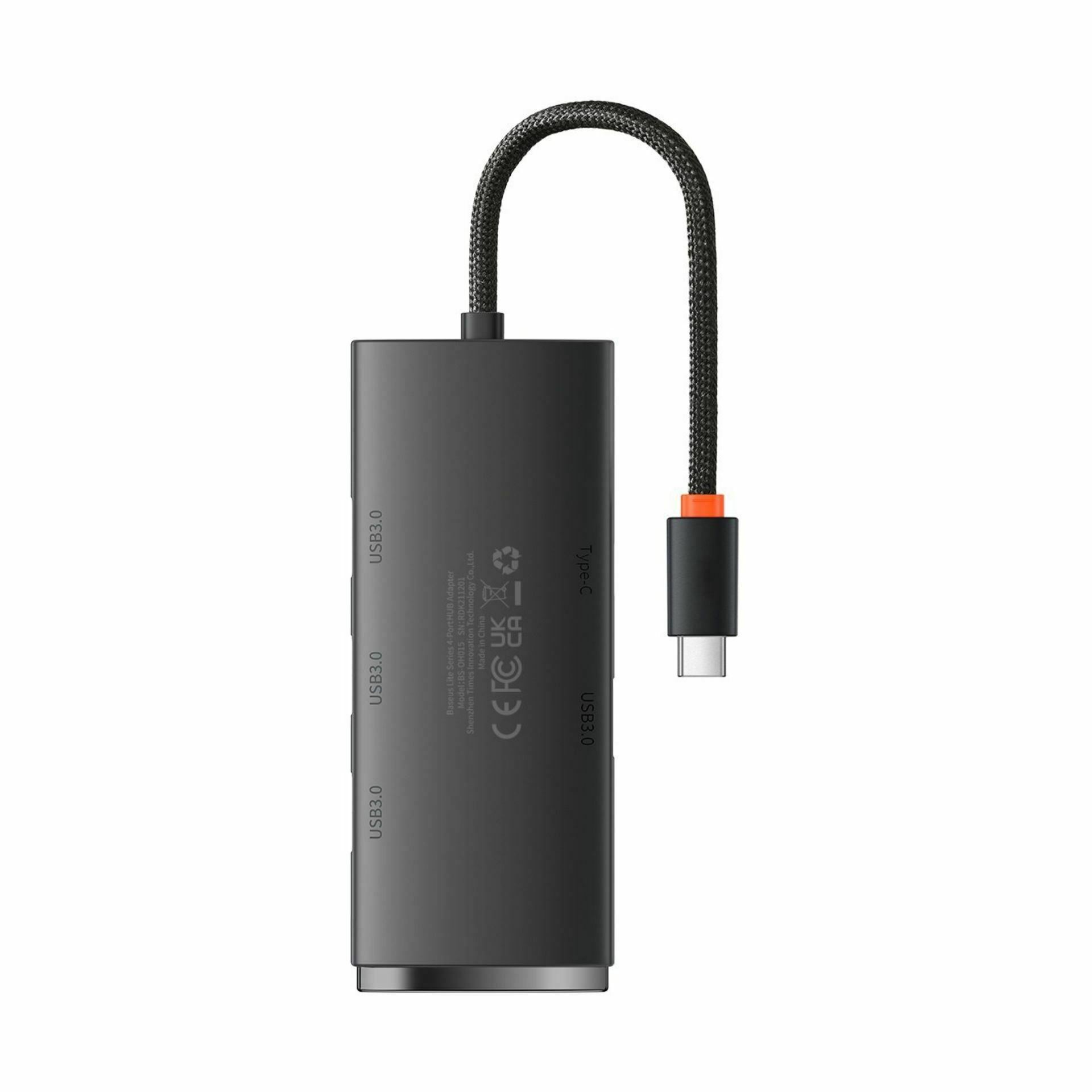 Baseus hub USB TipC 4xTipA 1xC 0.25m črn WKQX030301 - TechTrade