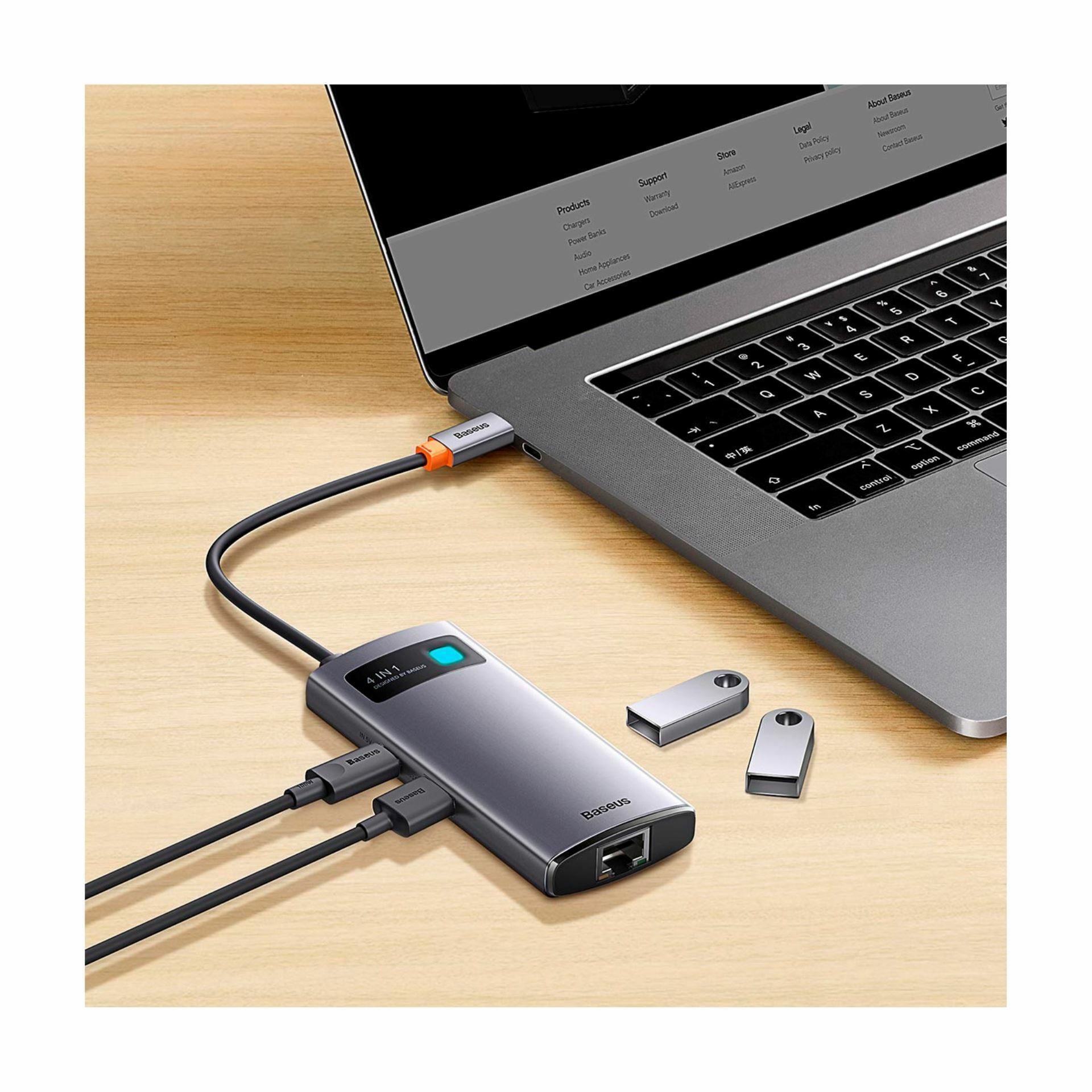 Baseus hub USB TipC 3xTipA + RJ45 WKWG070113 - TechTrade