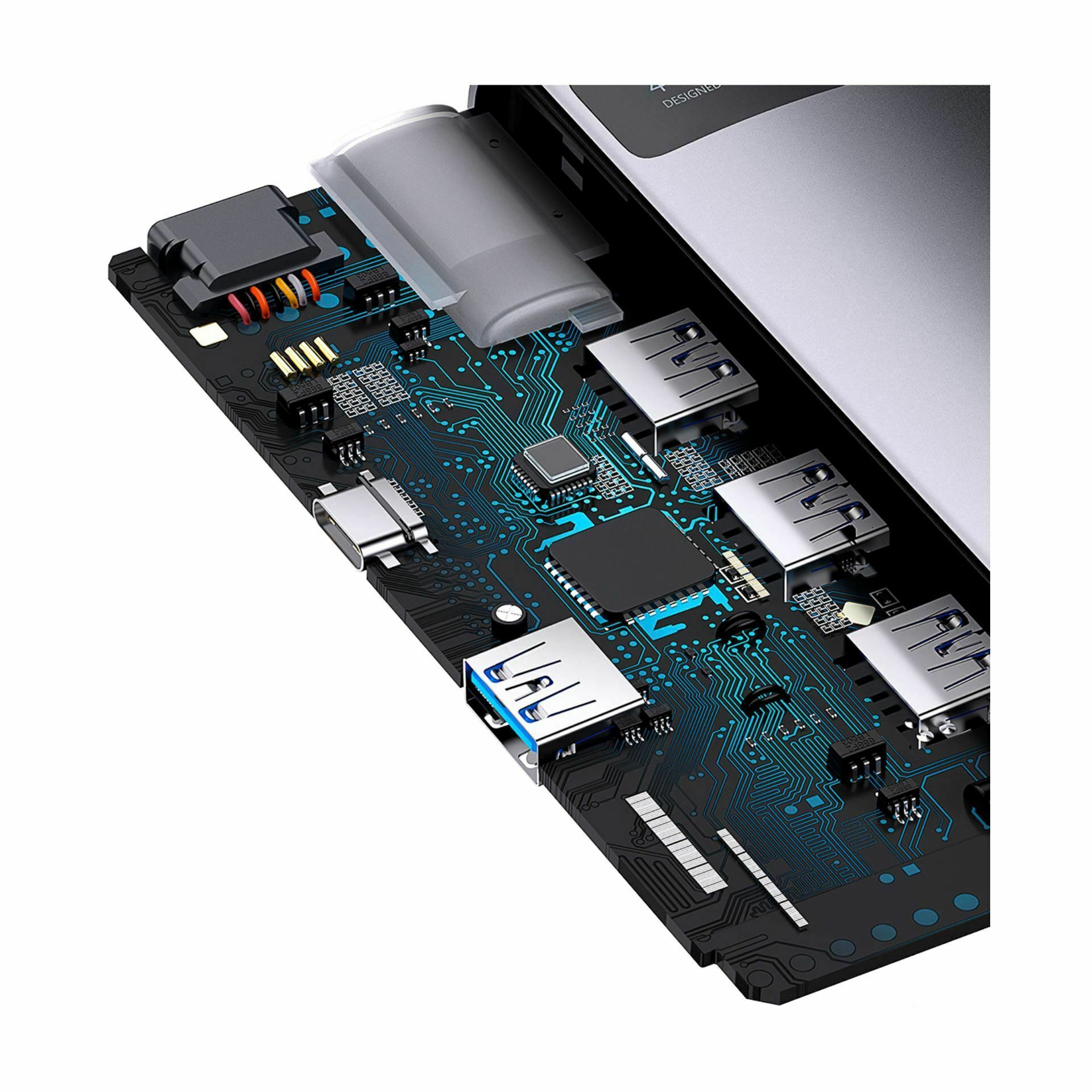Baseus hub USB TipC 4xTipA srebrn WKWG070013 - TechTrade