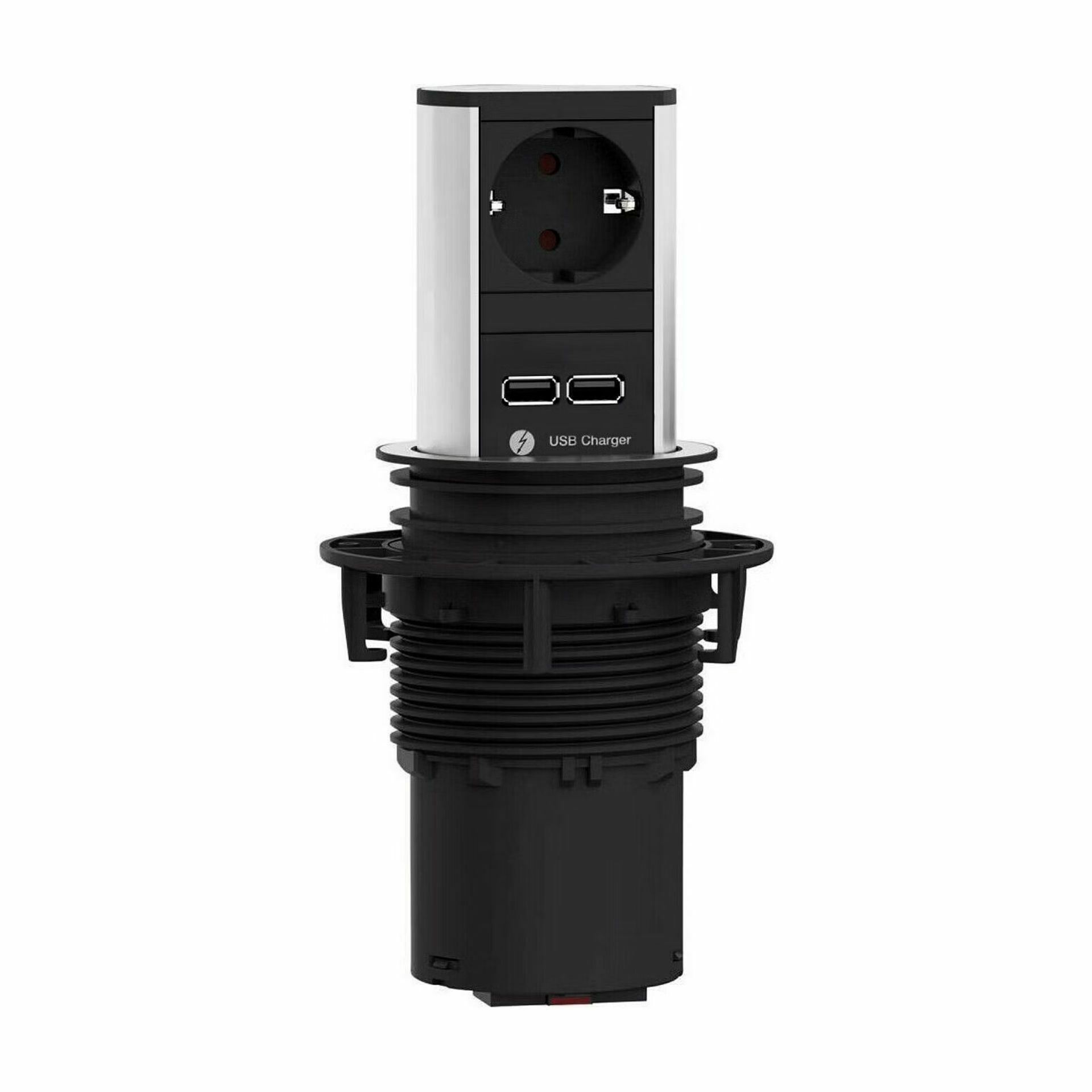 Bachmann ELEVATOR potopni stebriček 1x240V, 2x USB 928.020 - TechTrade