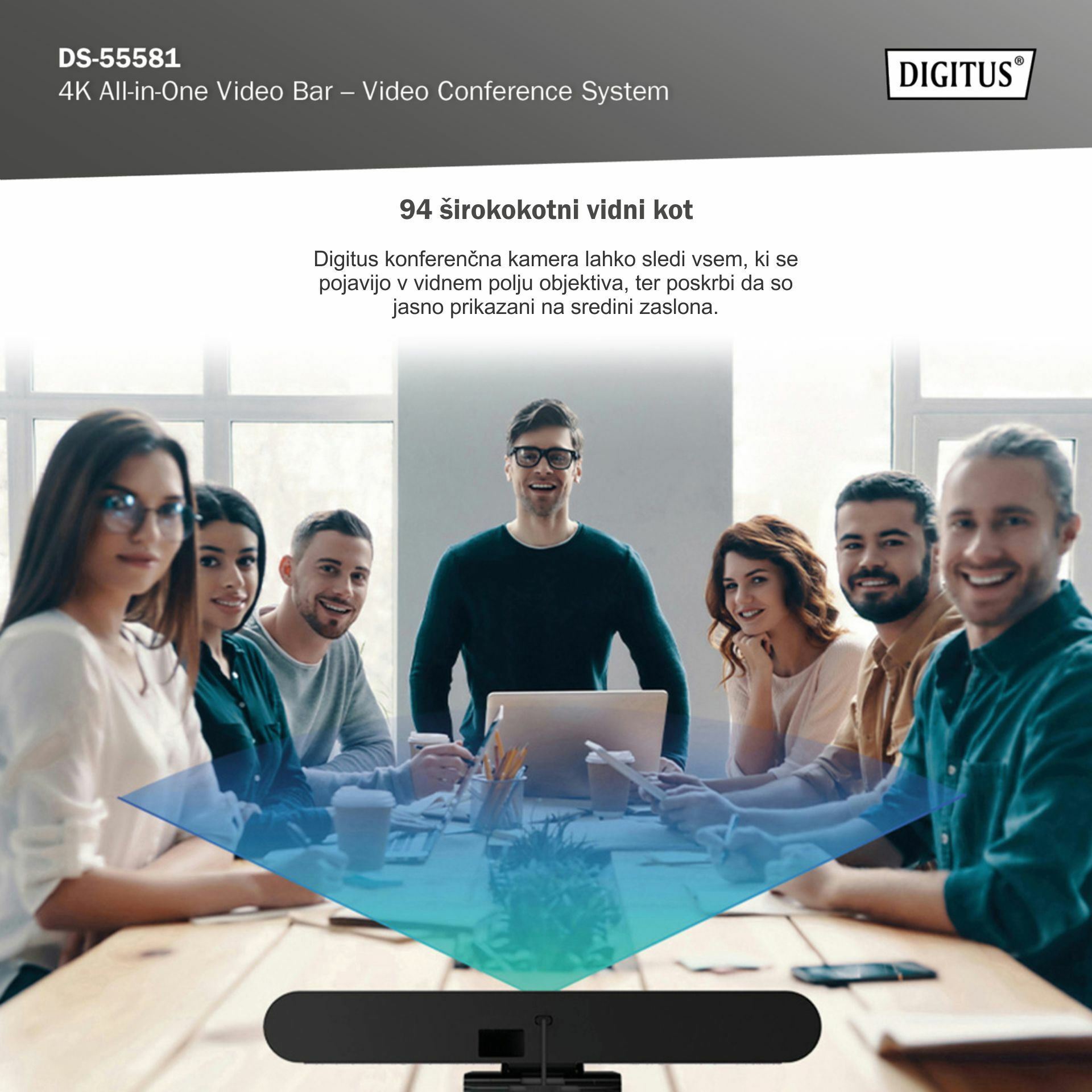 Digitus konferenčna kamera 4K All-In-One Video Bar DS-55581 - TechTrade