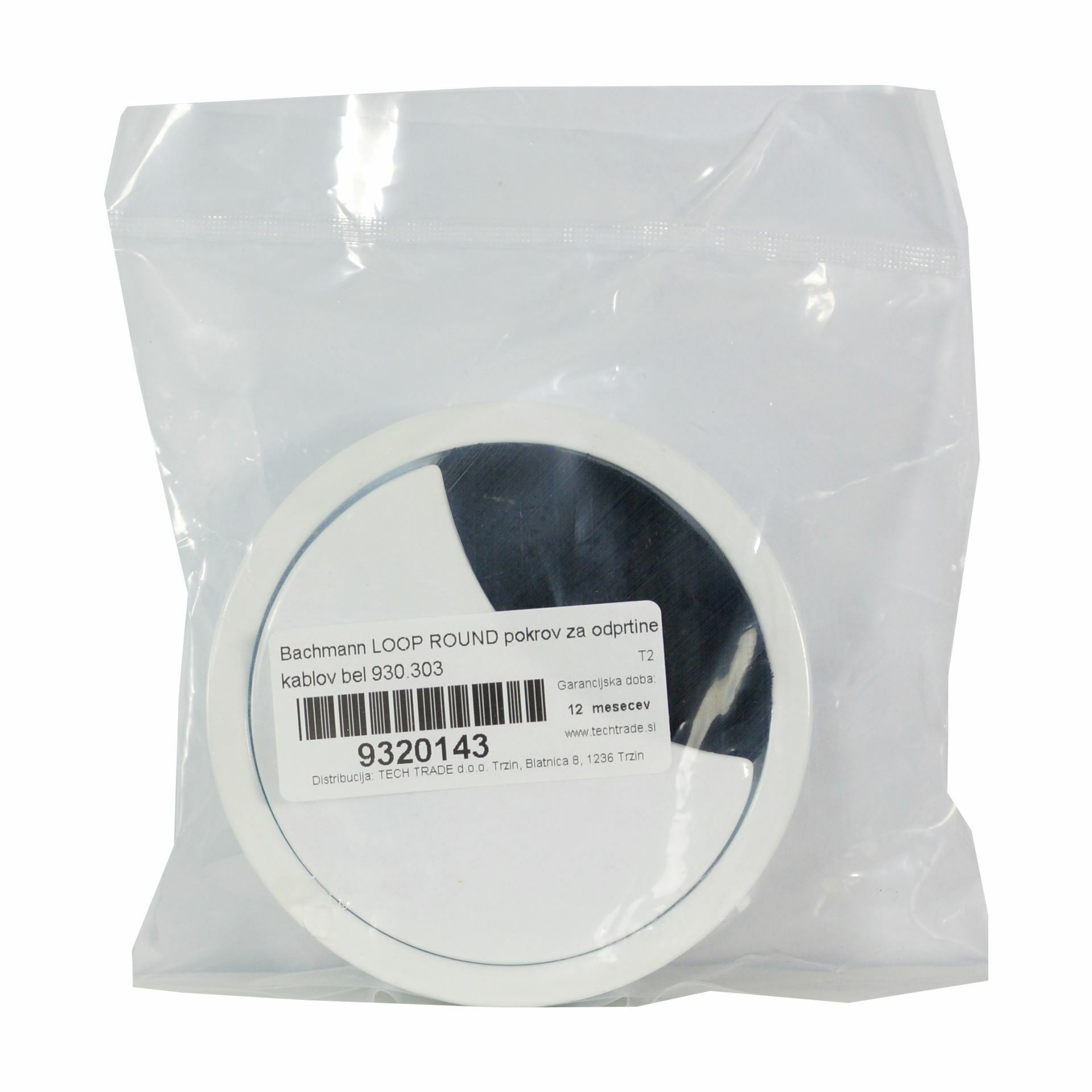 Bachmann LOOP ROUND pokrov za odprtine kablov bel 930.303 - TechTrade