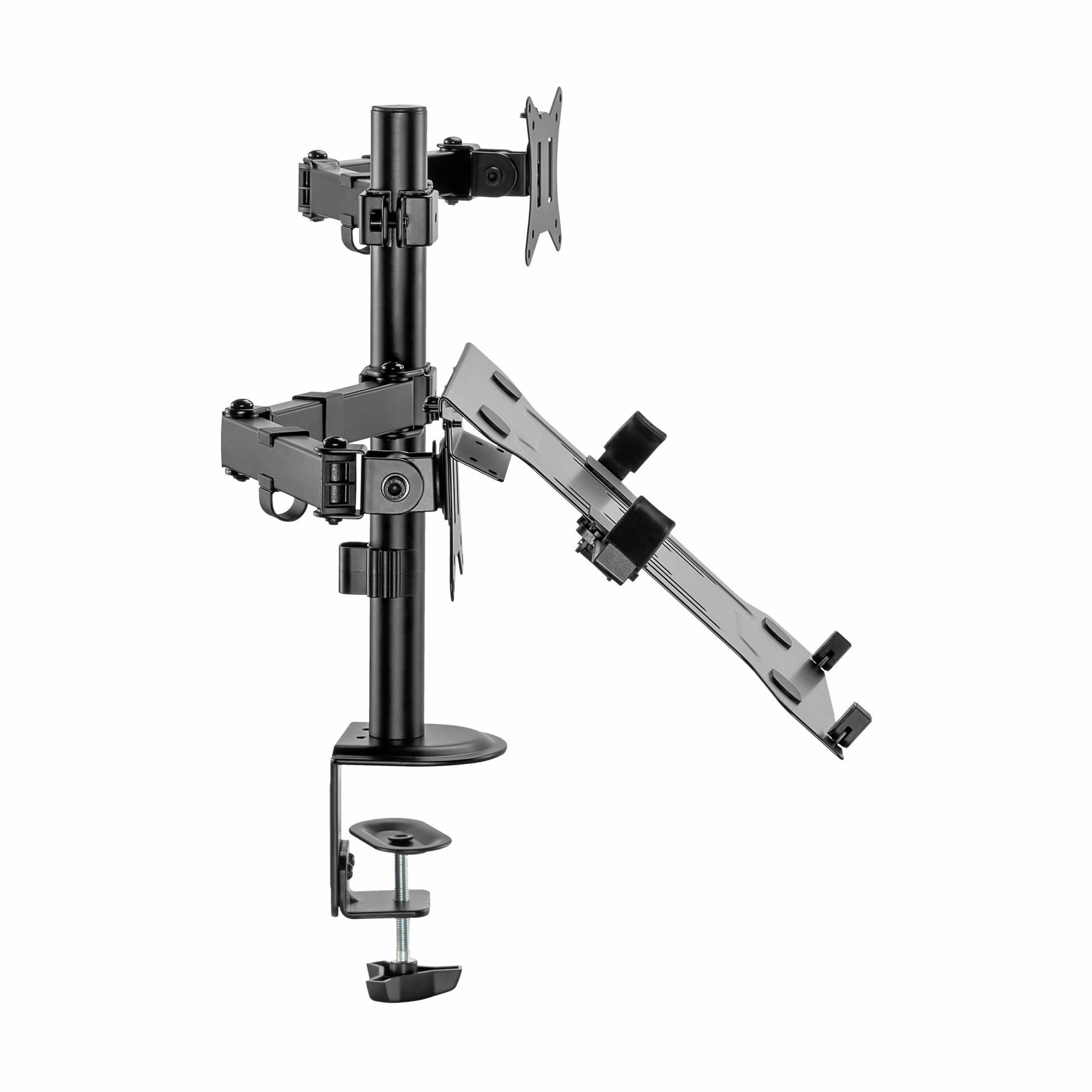 SBOX namizni nosilec za monitor s polico za prenosnik LCD-LM01-2 črn - TechTrade