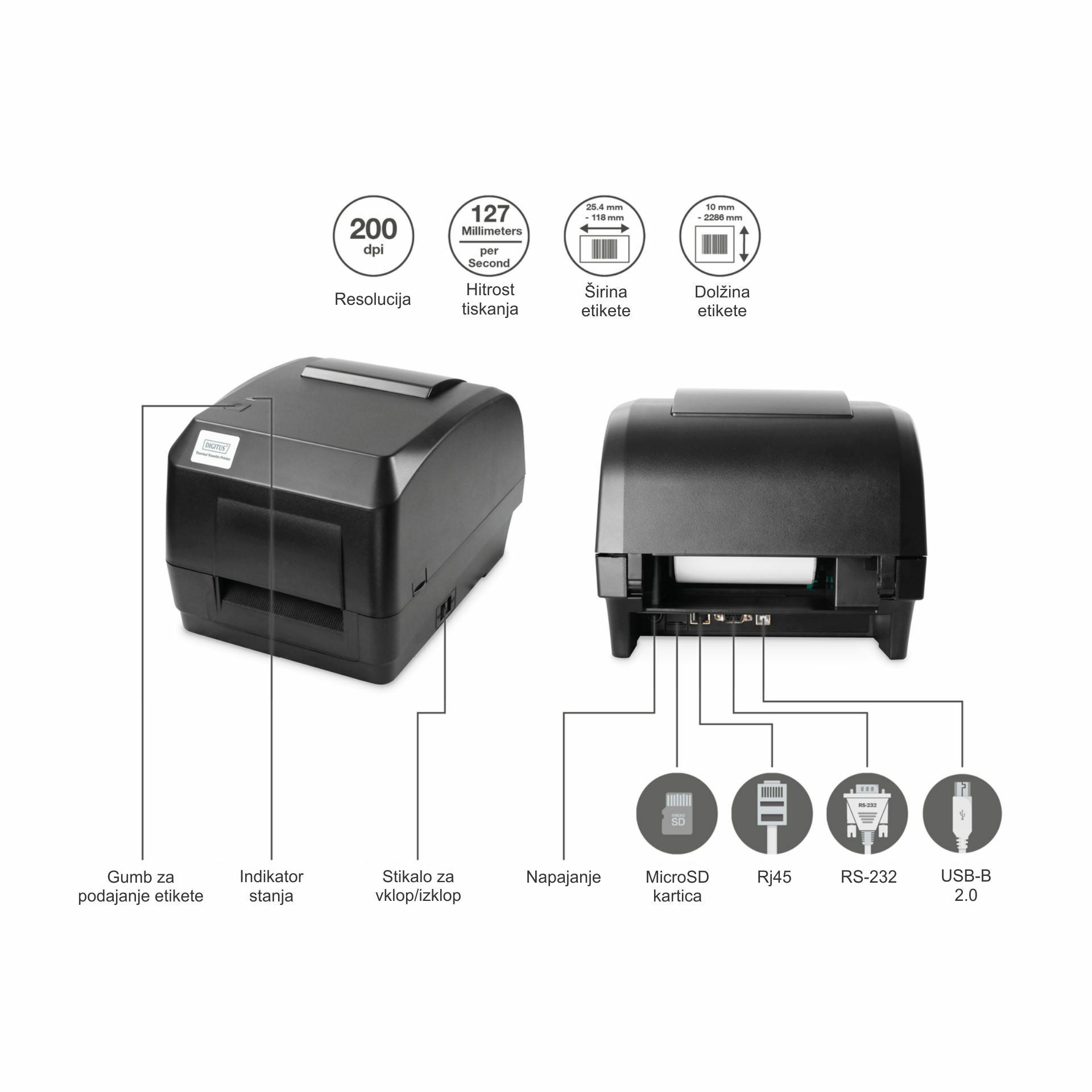 Digitus tiskalnik nalepk DA-81020 - TechTrade