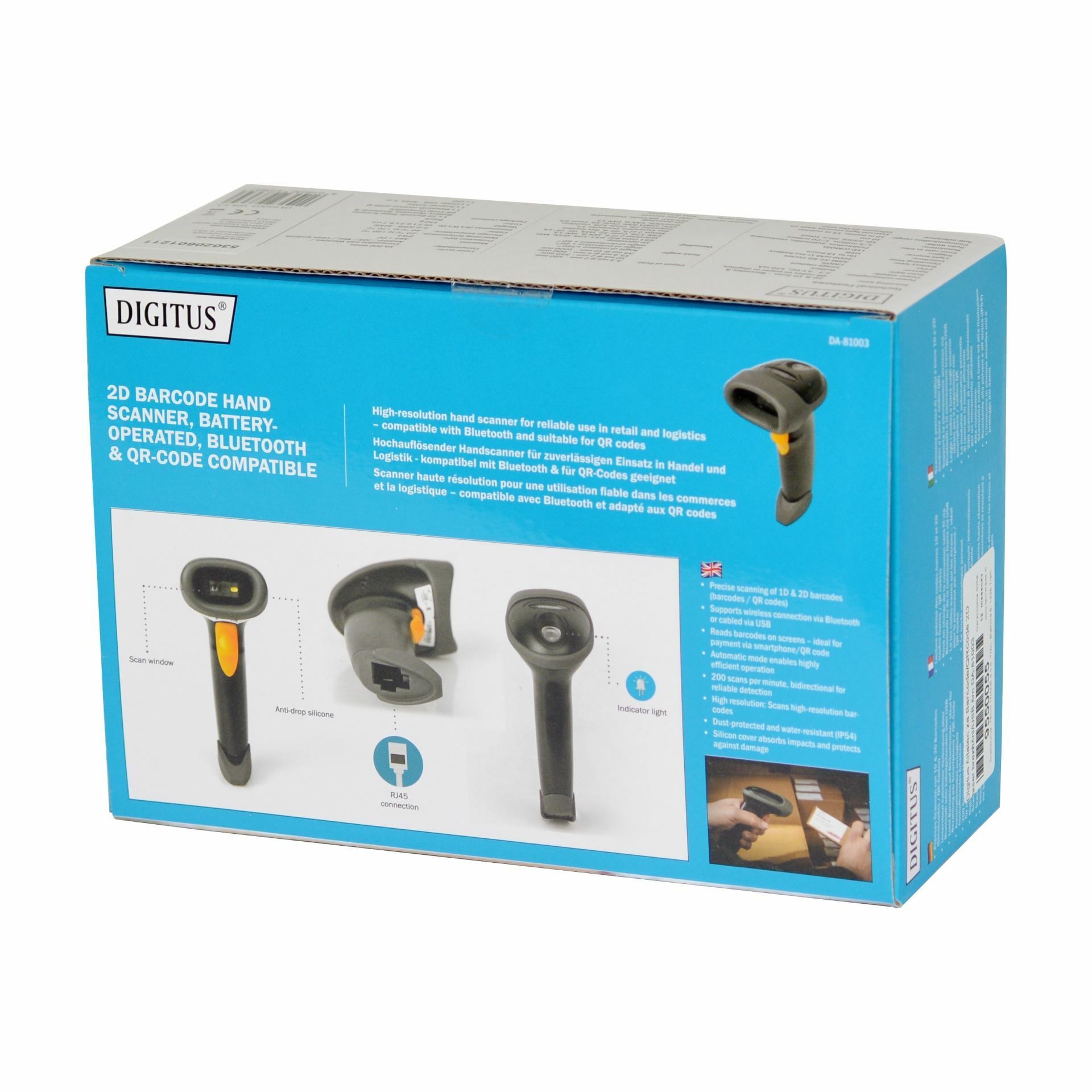 Digitus čitalec za Barcode/QRcode 2D laser brezžični/USB črn DA-81003 ...