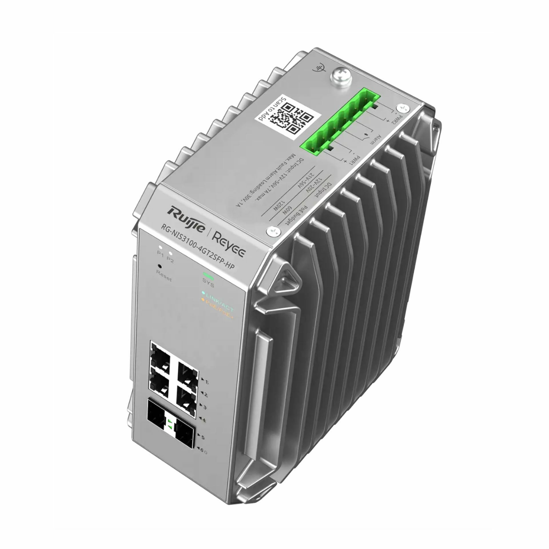 Ruijie-Reyee stikalo Giga 4-port + 2x SFP kovinsko Managed Industrijsko ...