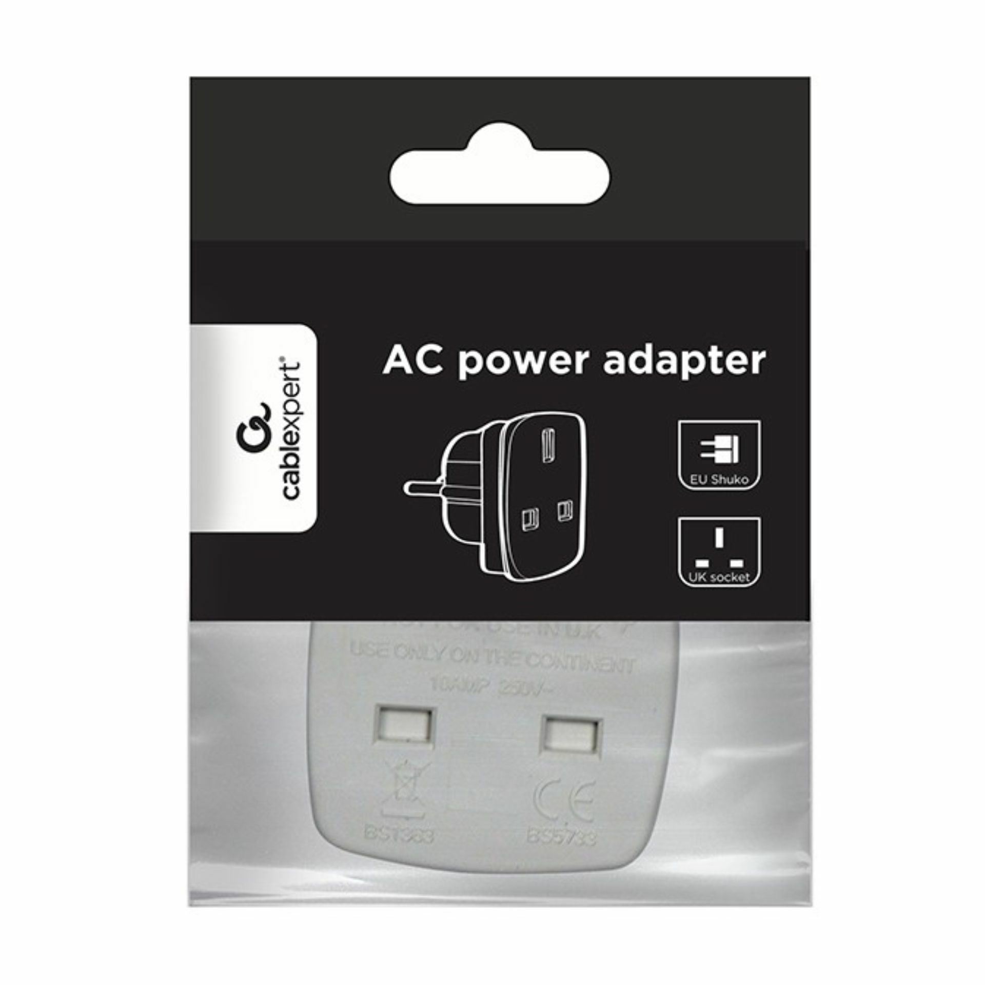 Cablexpert potovalni adapter iz UK na EU A-AC-UKEU-001 - TechTrade