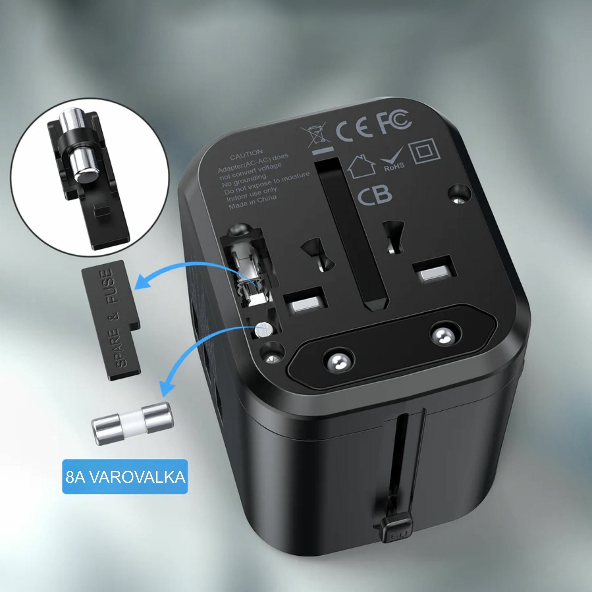 Choetech potovalni adapter + USB TipC TipA PD 35W polnilec EU USA UK AU ...