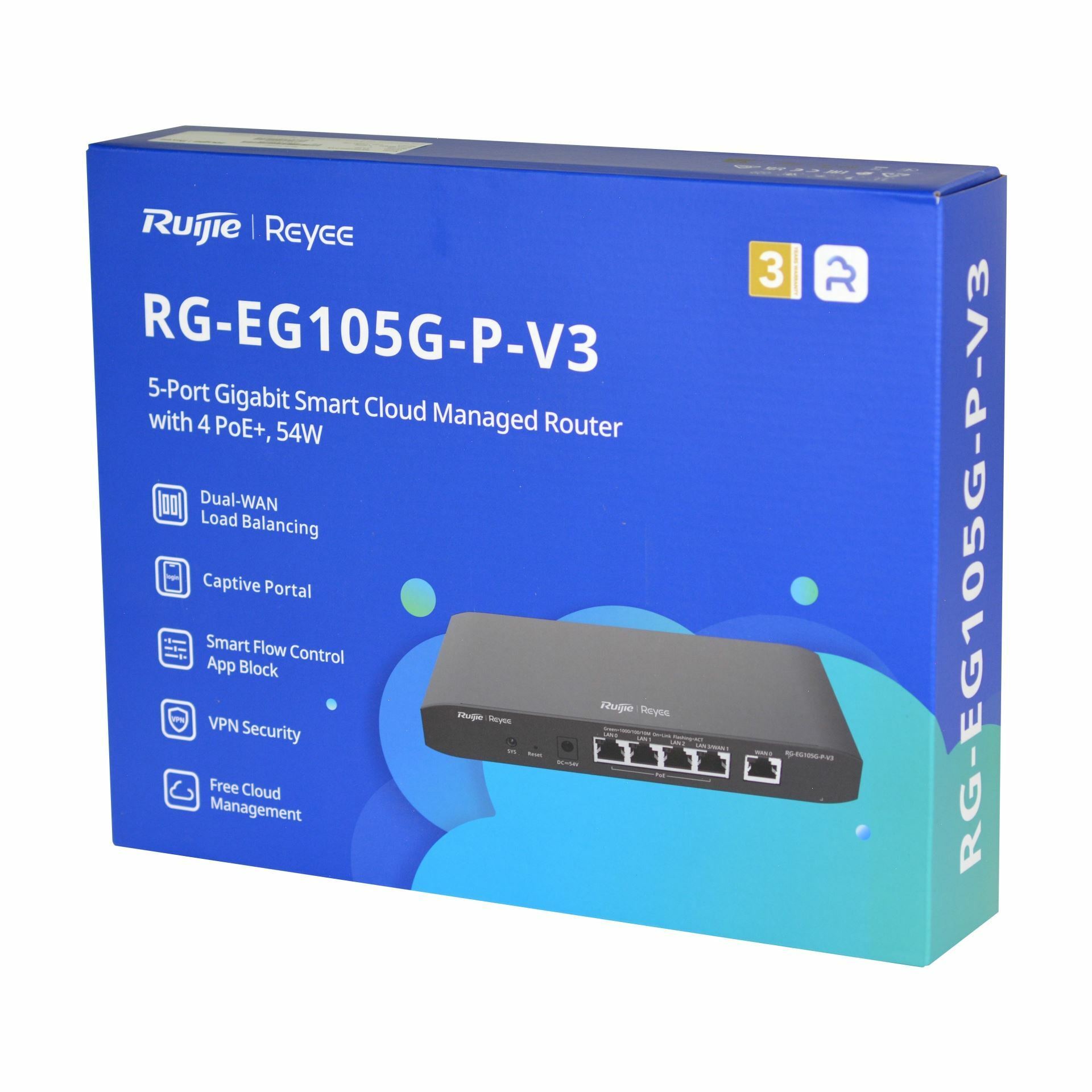 Ruijie-Reyee usmerjevalnik 5-port 4xPoE Giga Managed RG-EG105G-P-V3 - TechTrade
