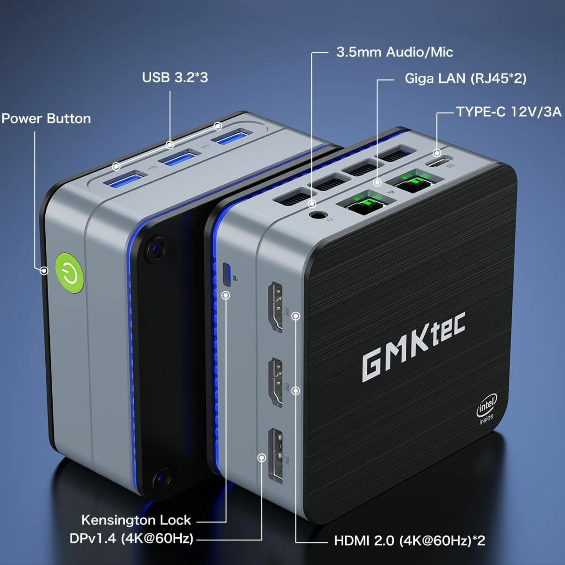 GMKtec računalnik mini PC G2 Intel N150 12GB RAM DDR5 256GB črn NucBox ...