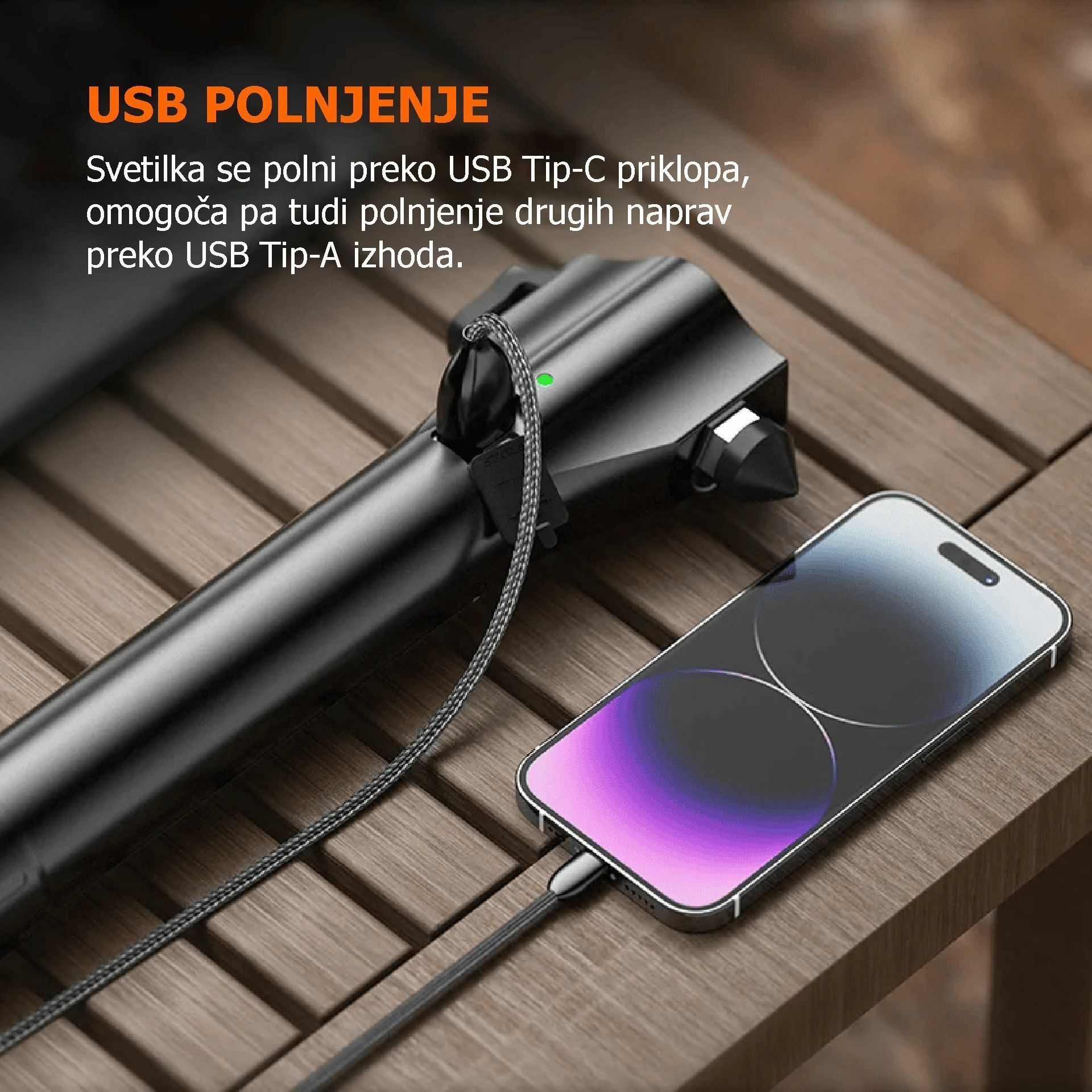 Superfire LED svetilka ročna solarna D30 - TechTrade