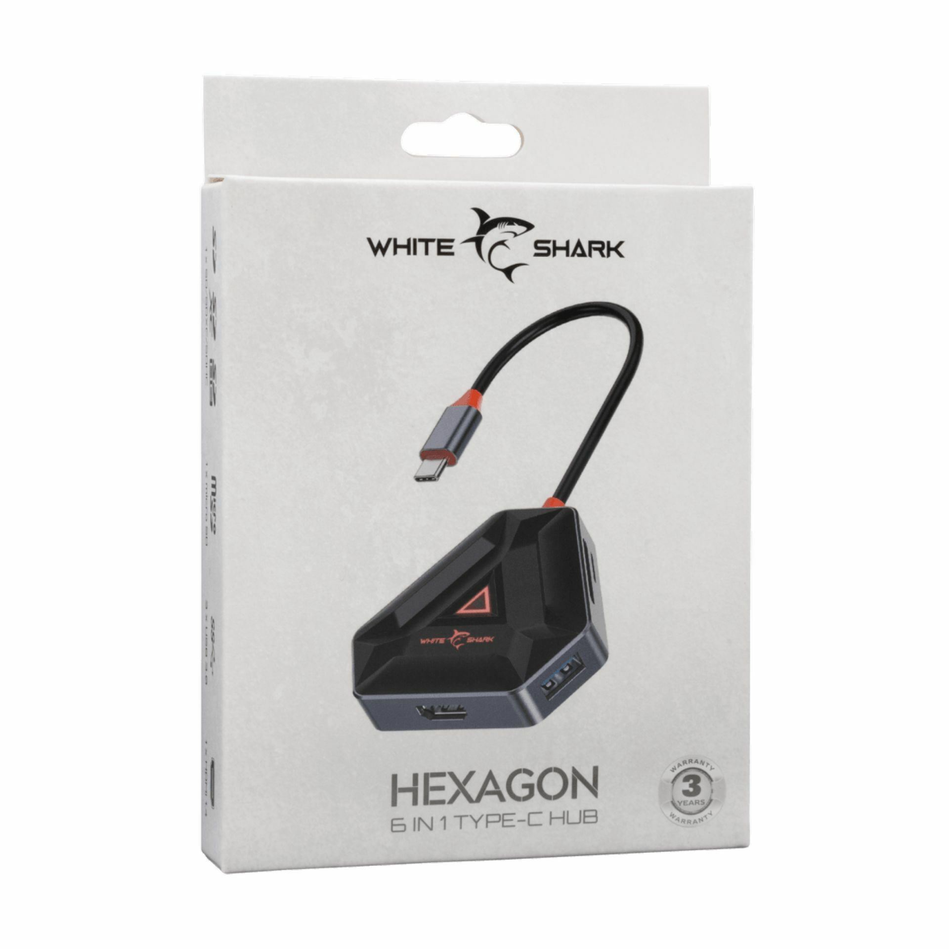 WHITE SHARK hub USB 3.1 TipC 3xA + HDMI HEXAGON - TechTrade