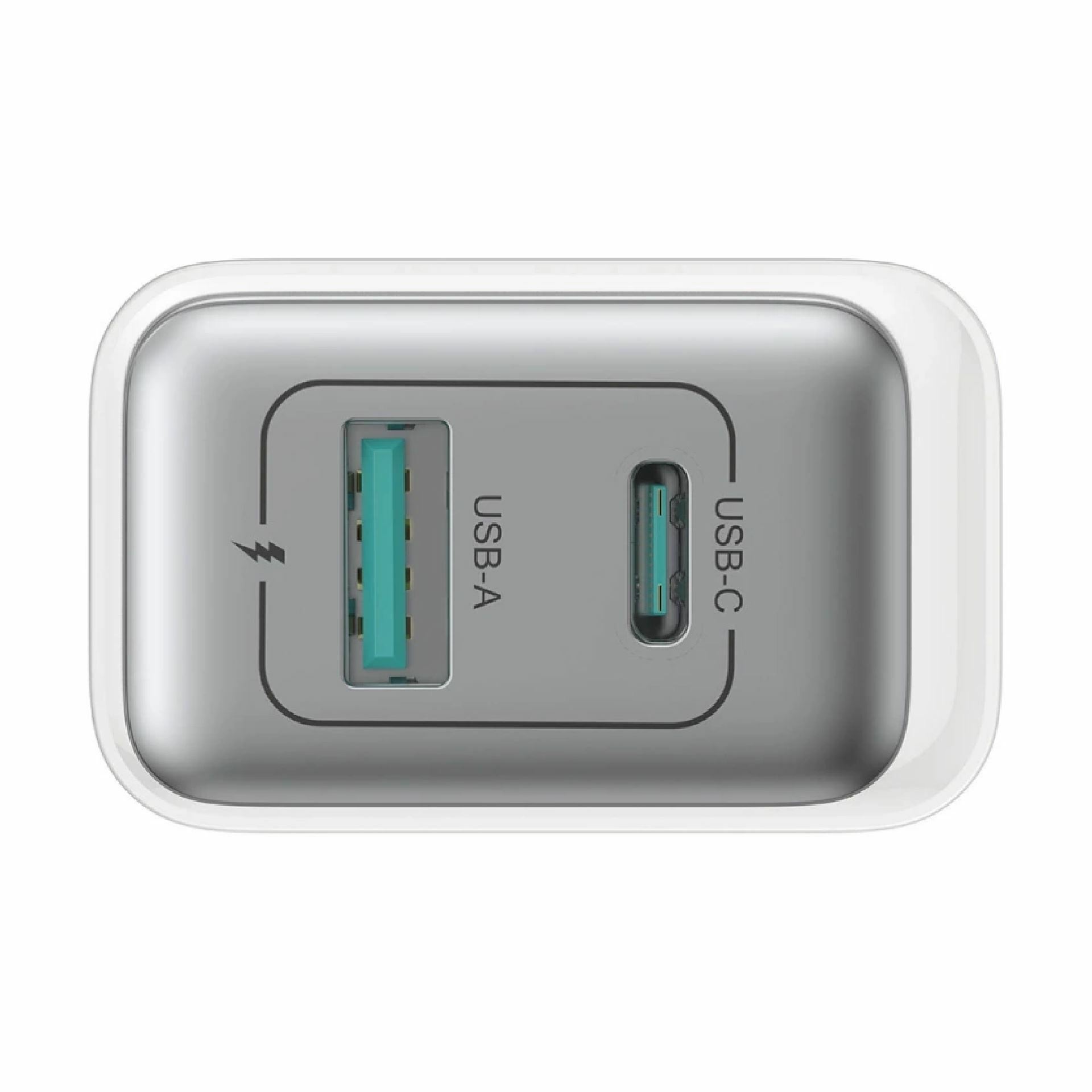 Joyroom polnilec 30W USB TipC TipA GaN QC PD bel JR-TCF15 - TechTrade