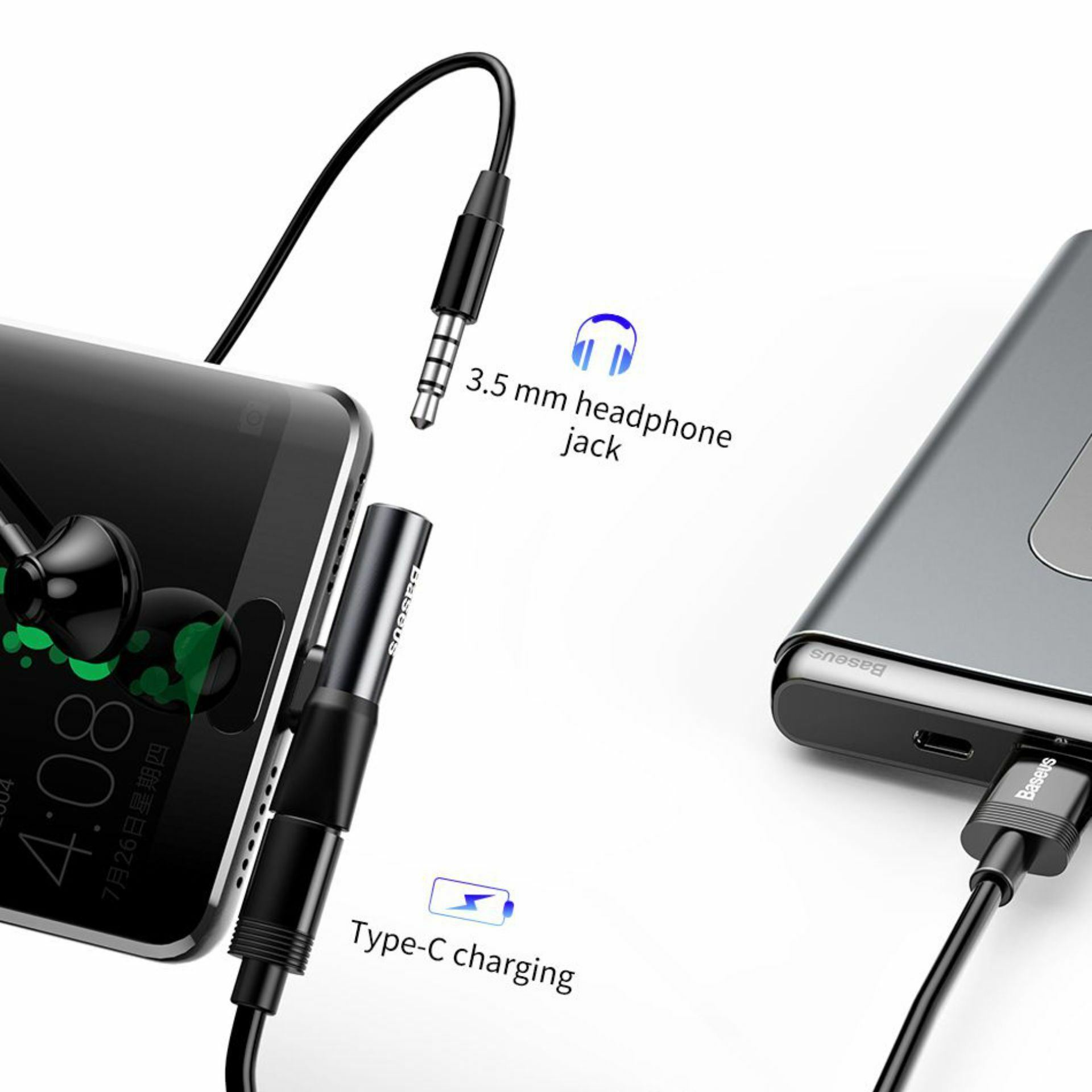 Baseus adapter AVDIO USB TipC-Jack 3,5Ž aux stereo črn CATL41-01 ...